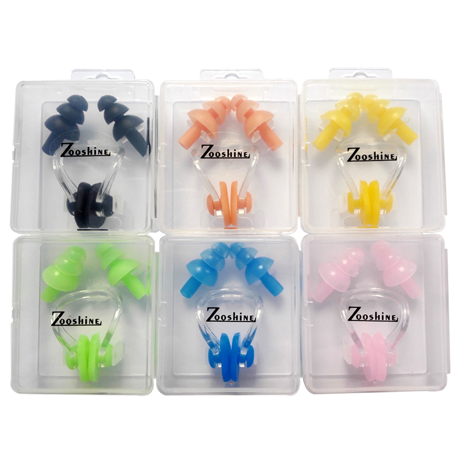 Zooshine 6 Sets Waterproof Swimming Ear Plugs Nose Clips with Box ...