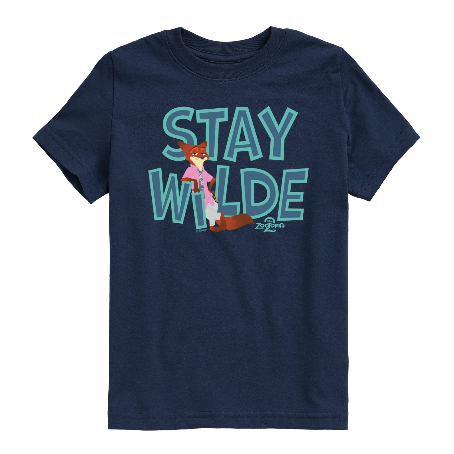 Zootopia 2 - Nick The Fox Stay Wilde - Youth Short Sleeve Graphic T ...