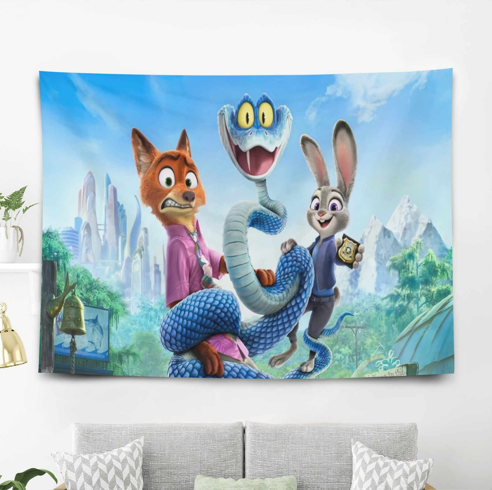 Zootopia 2 Tapestry Gift Wall Hanging Backdrop for Room Bedroom Girls ...