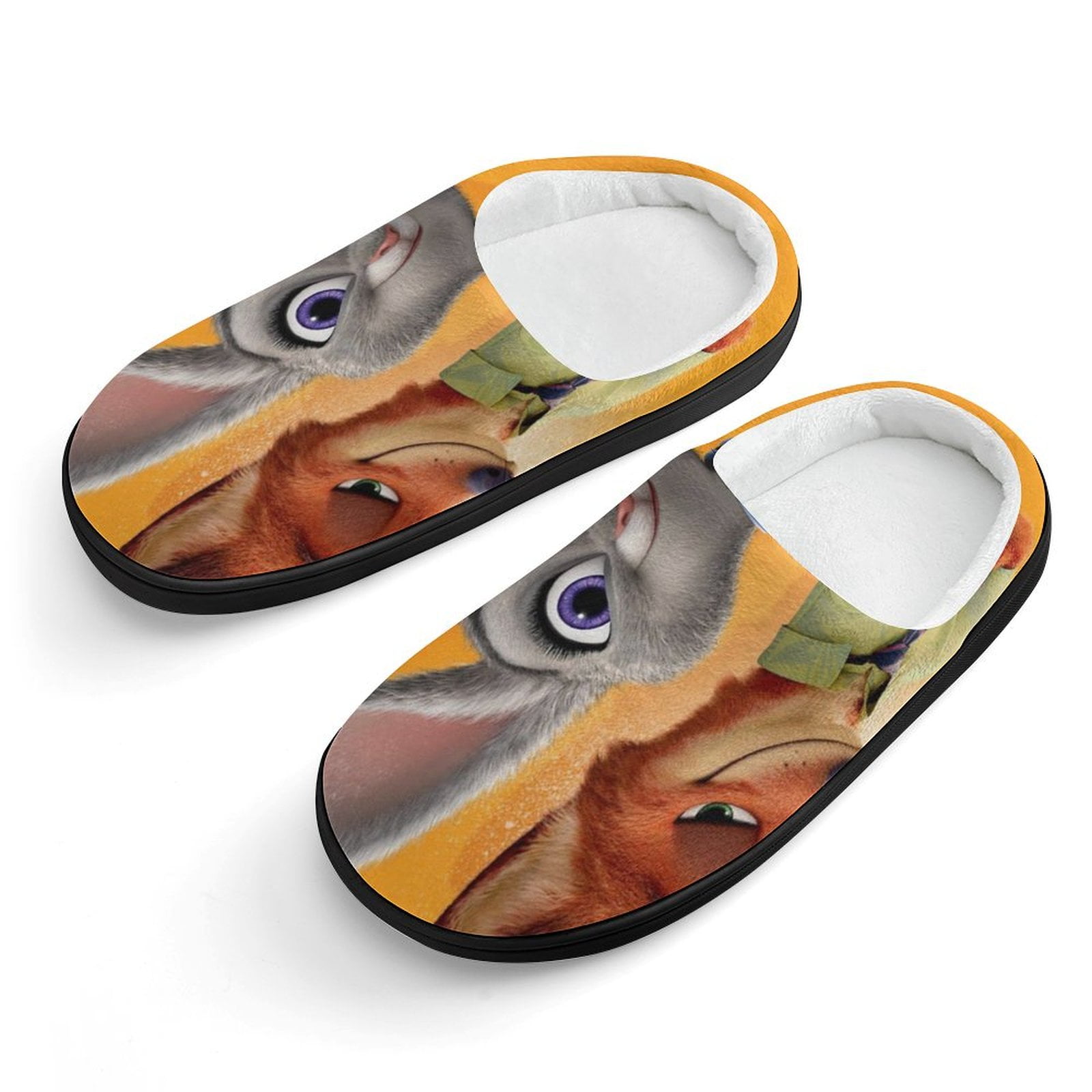 Zootopia Animated Kid's Cotton Slippers Winter Warm Soft Plush Slippers ...