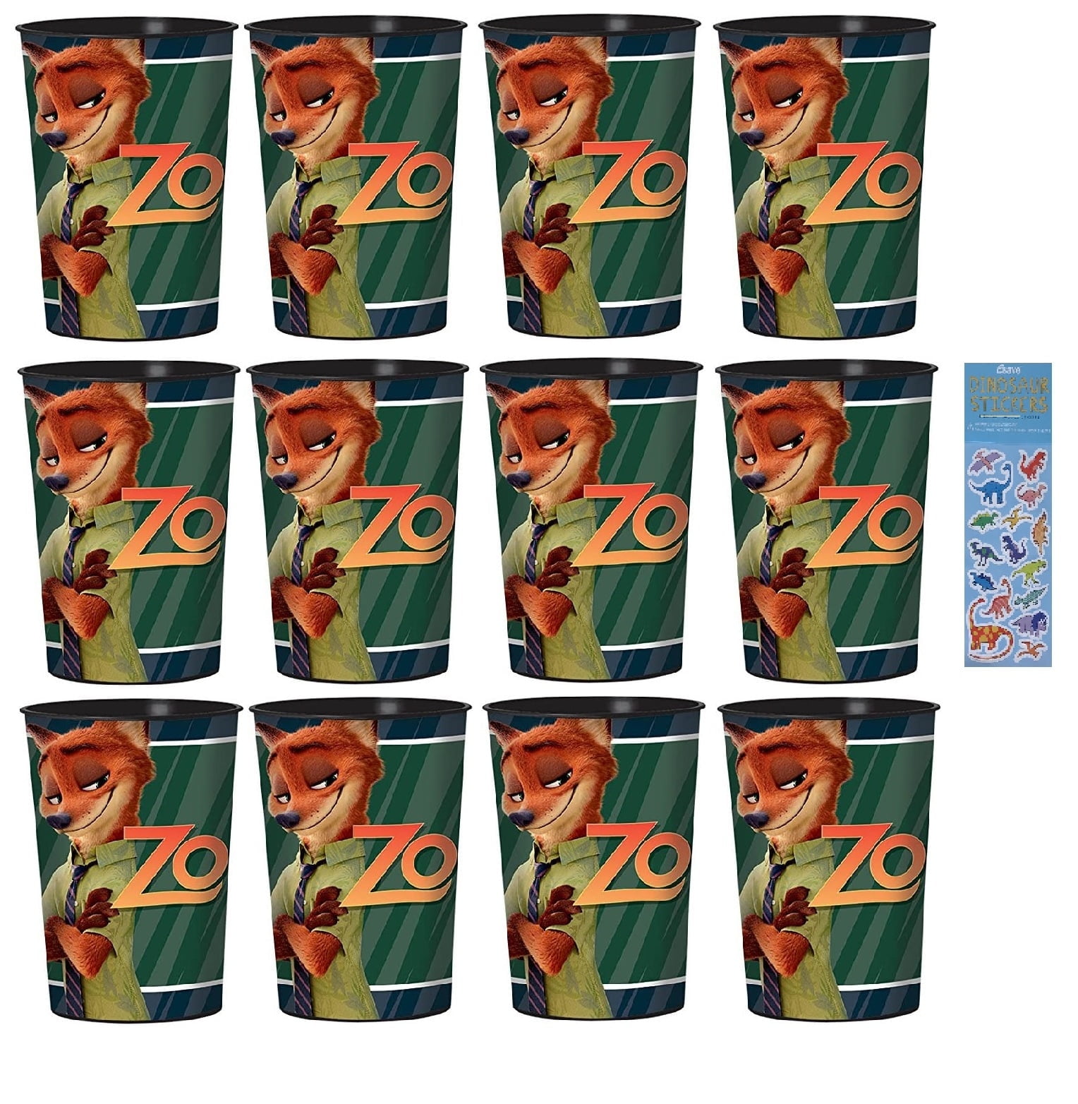 Zootopia Birthday Party Supplies Bundle includes 12 Plastic Reusable ...