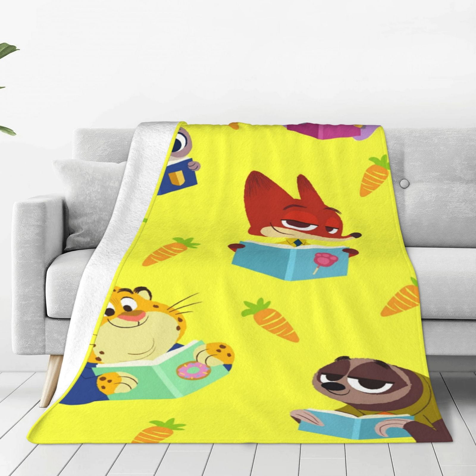 Zootopia Blanket Cute Character All Season Warm Fuzzy Plush Throw ...