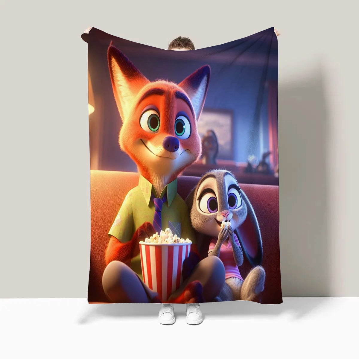 Zootopia Cartoon Anime Flannel Blanket Air Conditioning Blanket Printed ...