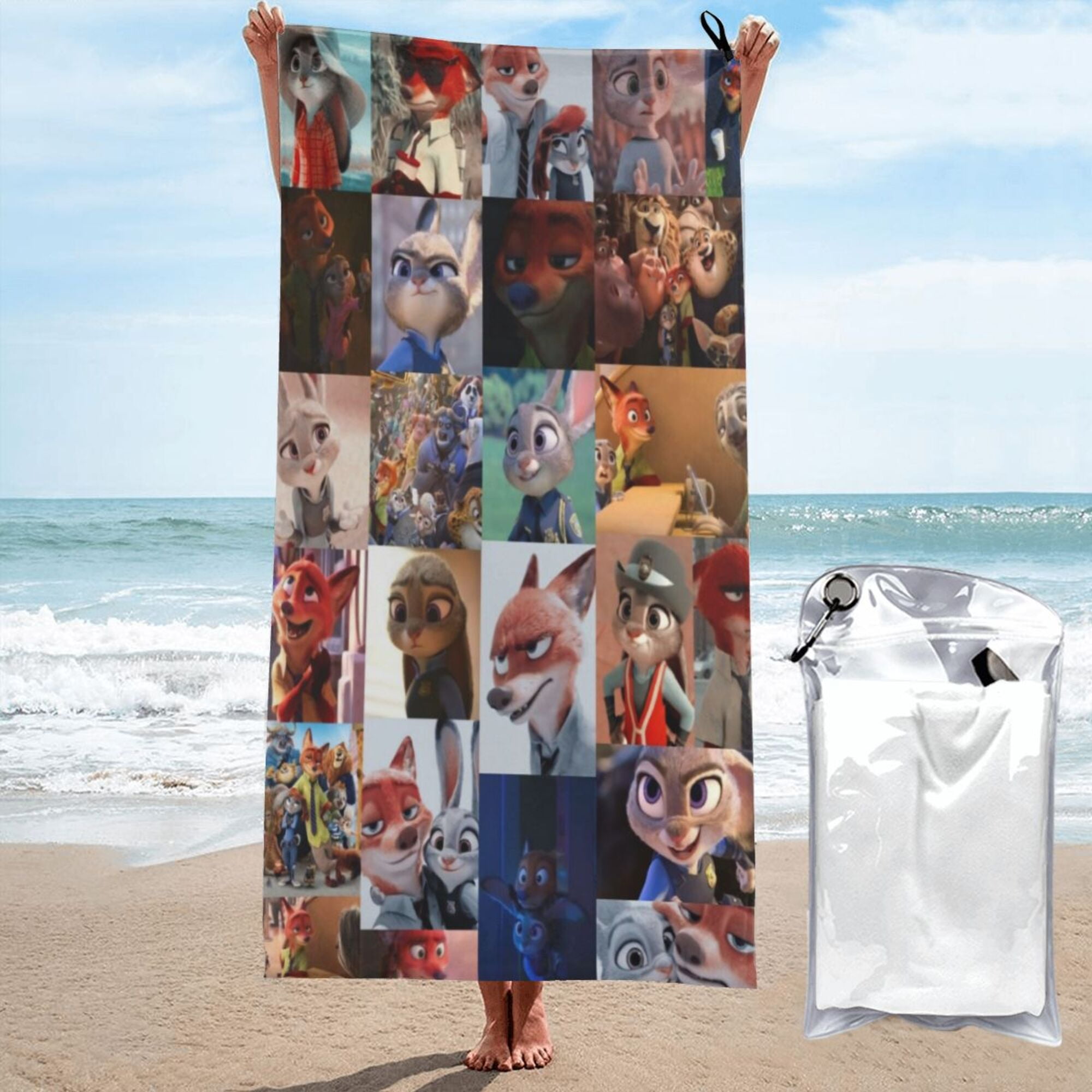 Zootopia Cartoon Quick Drying Bath Towel Microfiber Swimming Beach ...