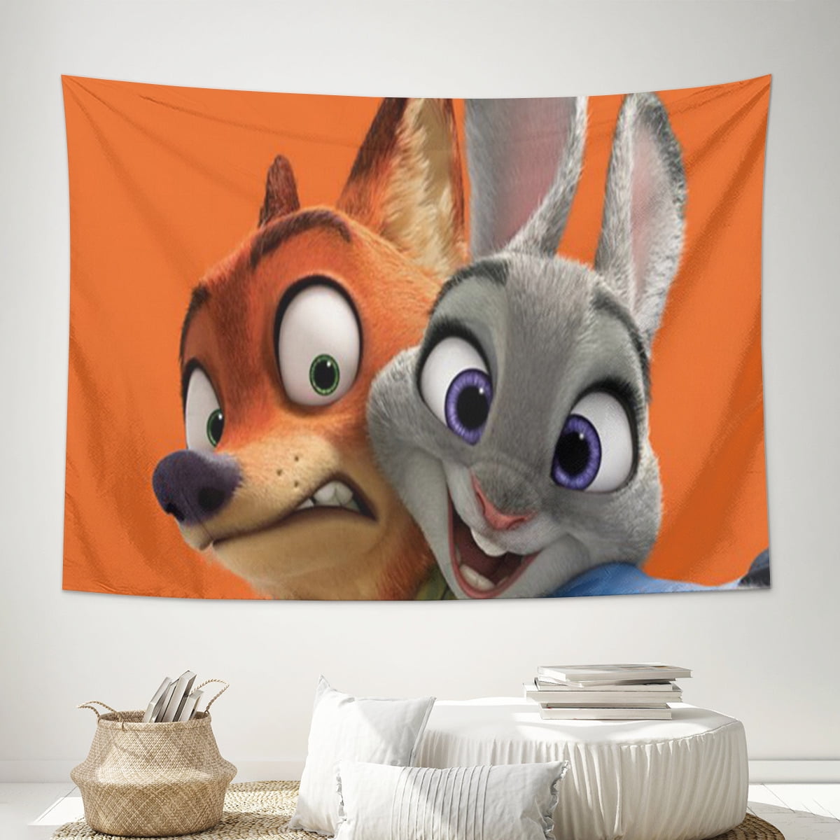 Zootopia Cartoon Tapestry Bedroom Poster Beautiful Room Decor Flag Wall ...