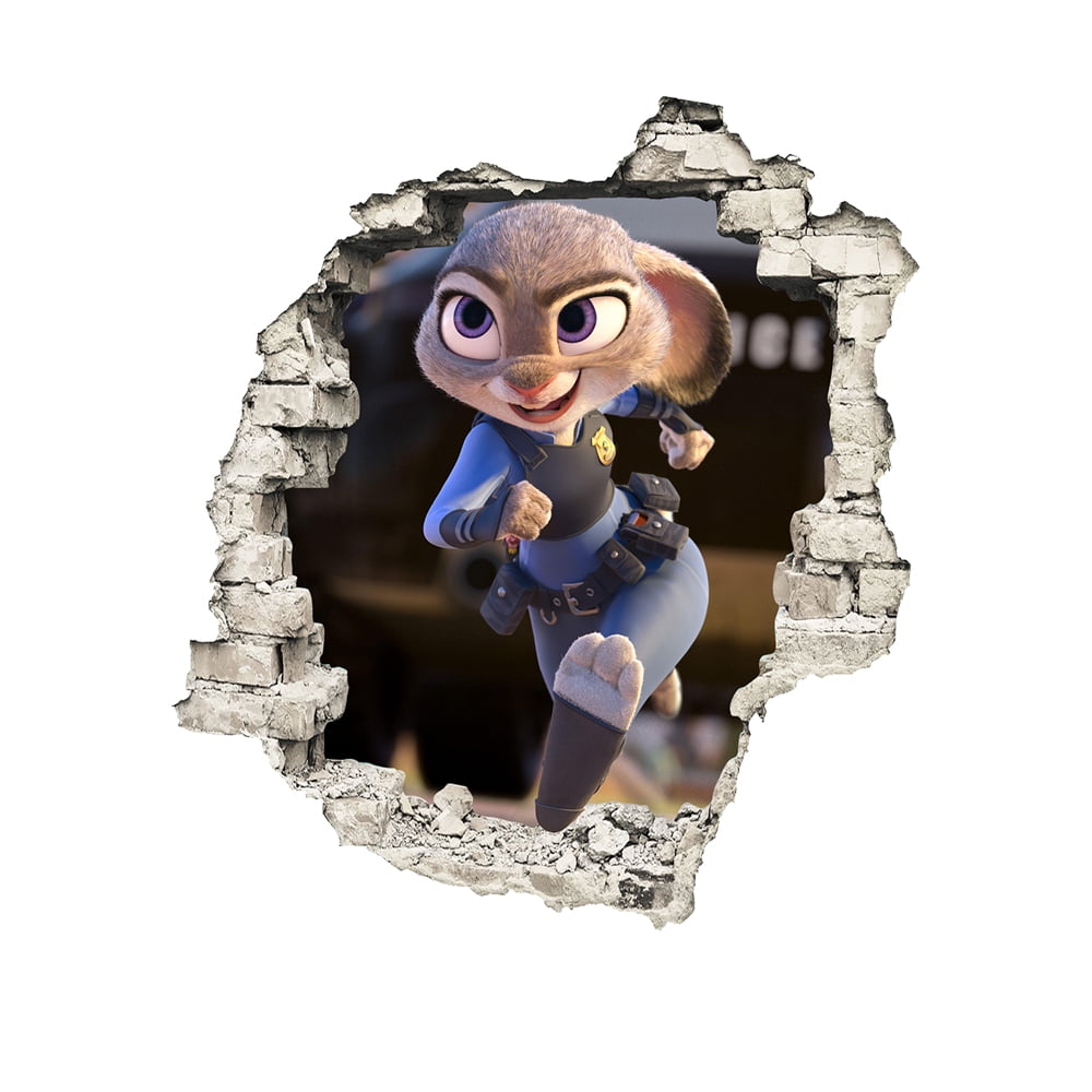 Zootopia Cartoon Theme 3D Wall Decals,Bedroom、Living Room、and Study ...