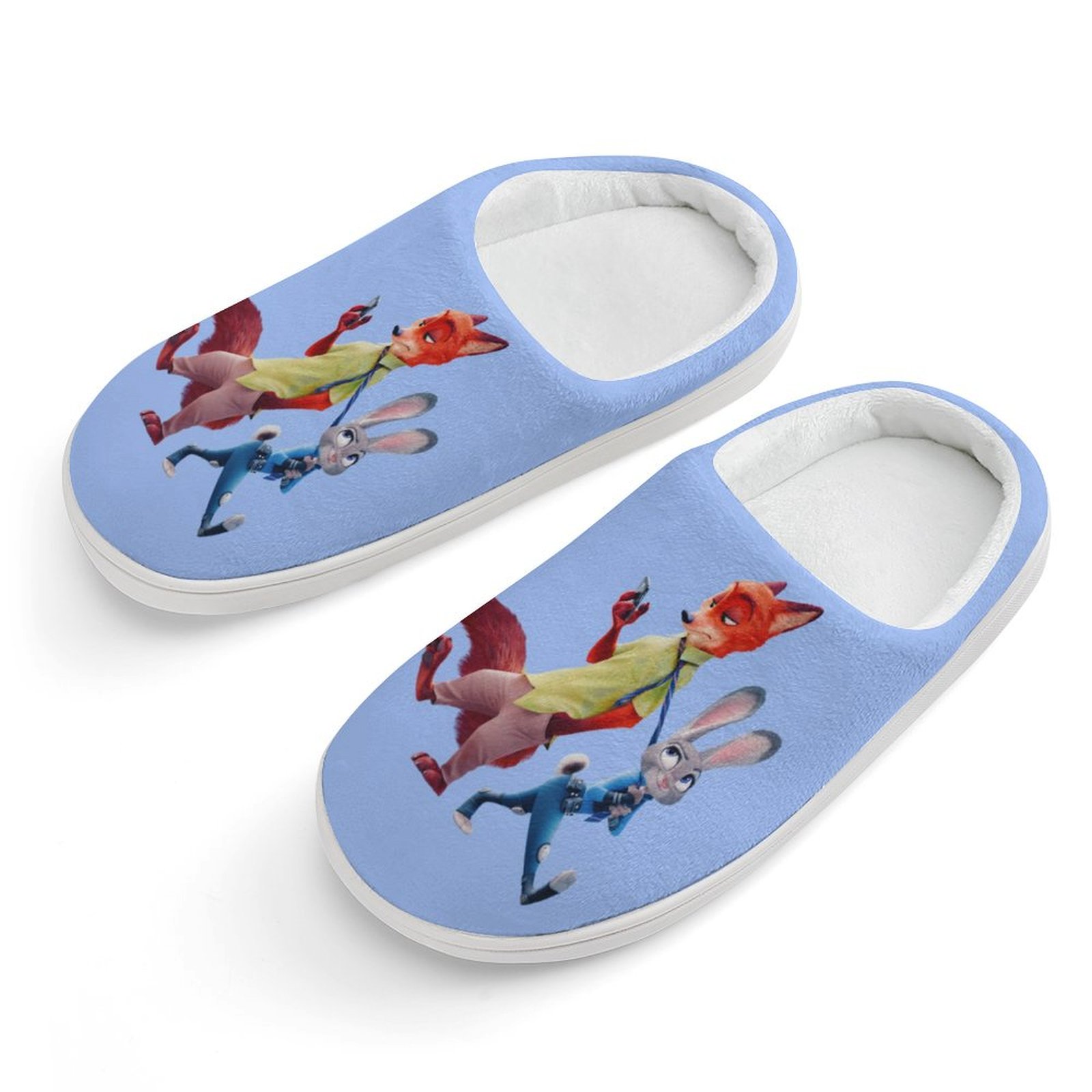 Zootopia Characters Kid's Cotton Slippers Winter Warm Soft Plush ...