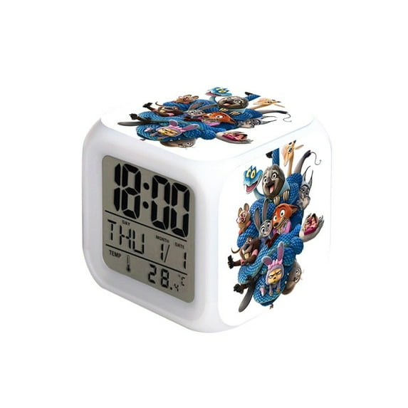 Zootopia Family Zootopia-themed Colorful LED Alarm Clock, Creative ...