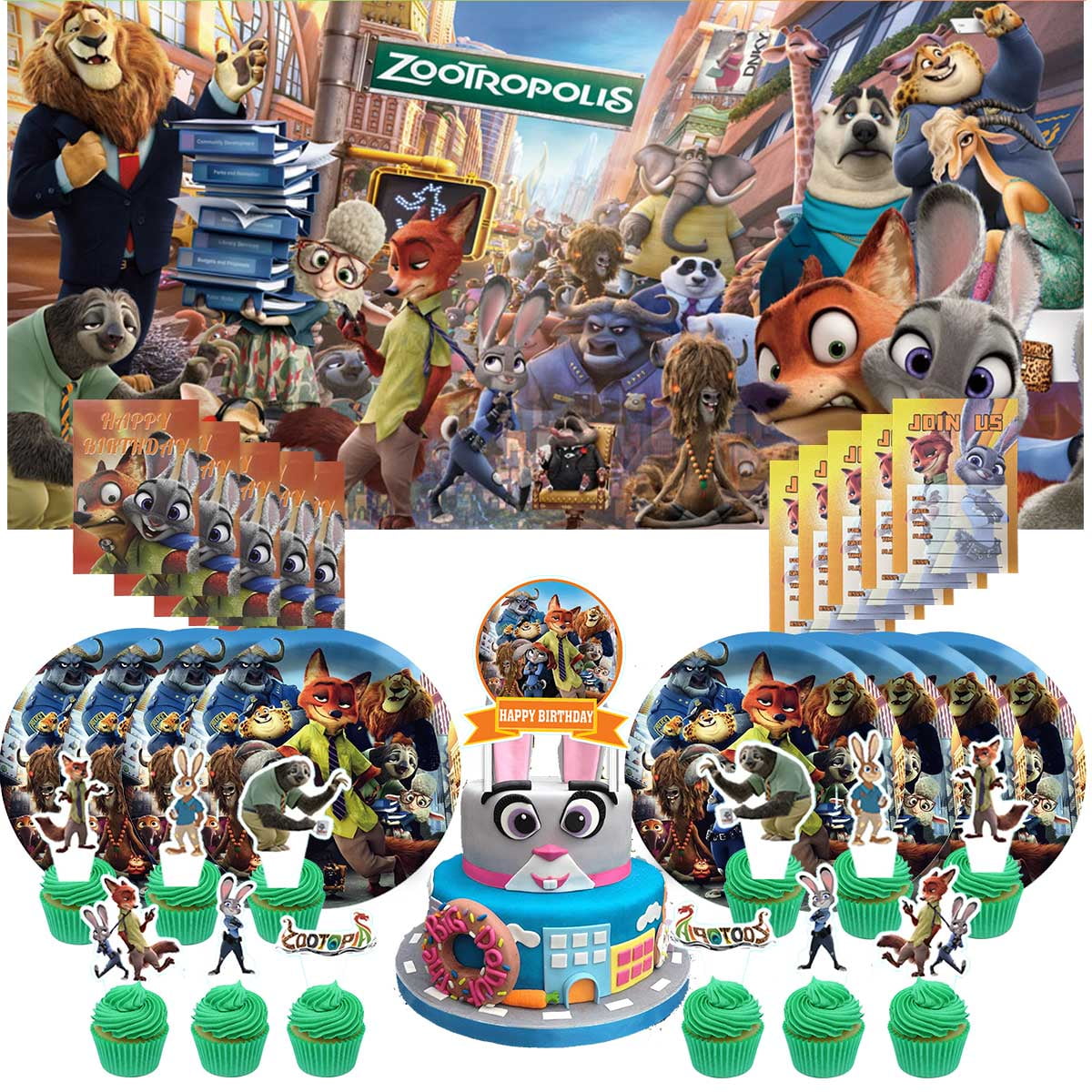 Zootopia Invitation Cards Invite Party Supplies Decor Decorations ...