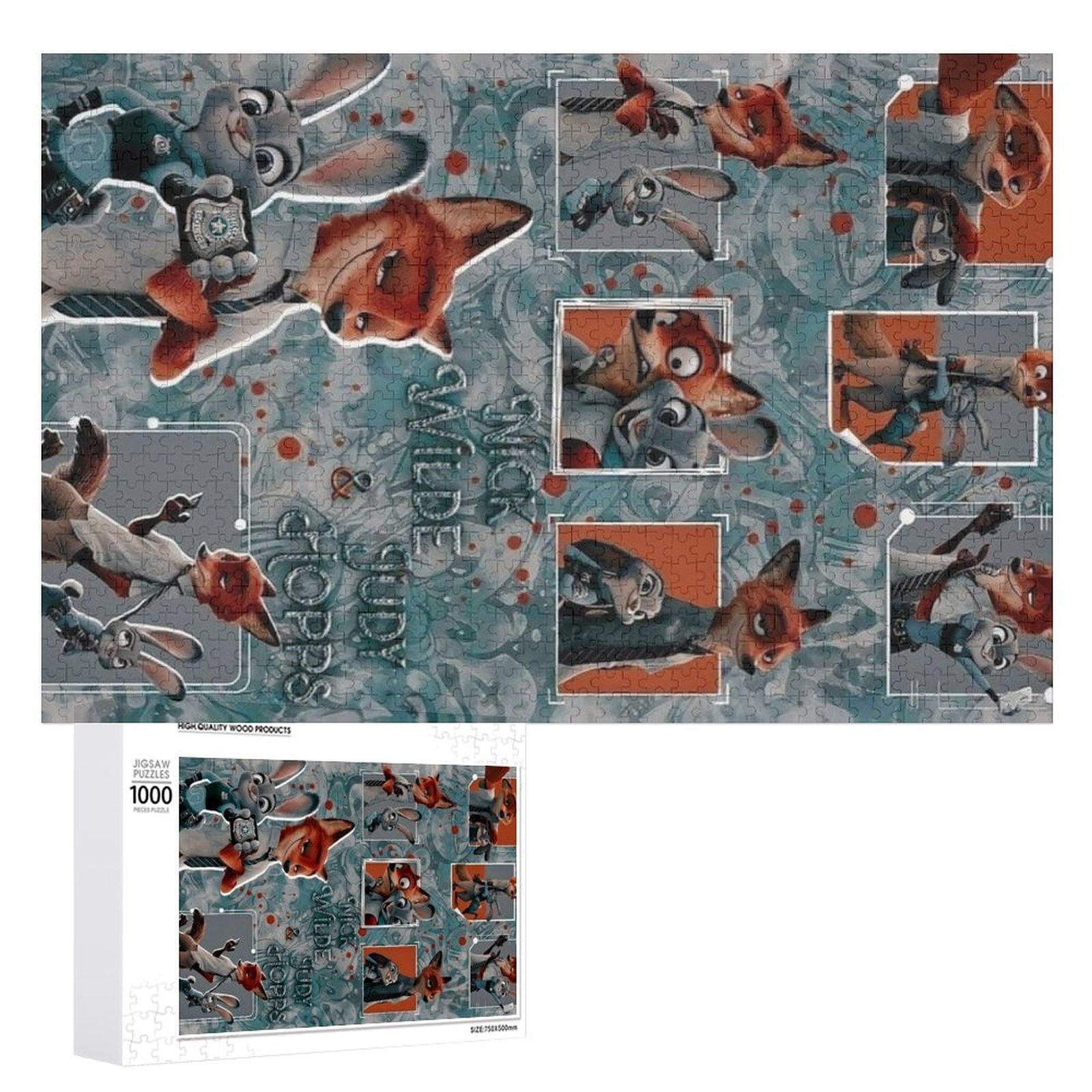 Zootopia Judy And Nick Jigsaw Puzzles 1000 Pieces Cartoons Puzzle ...