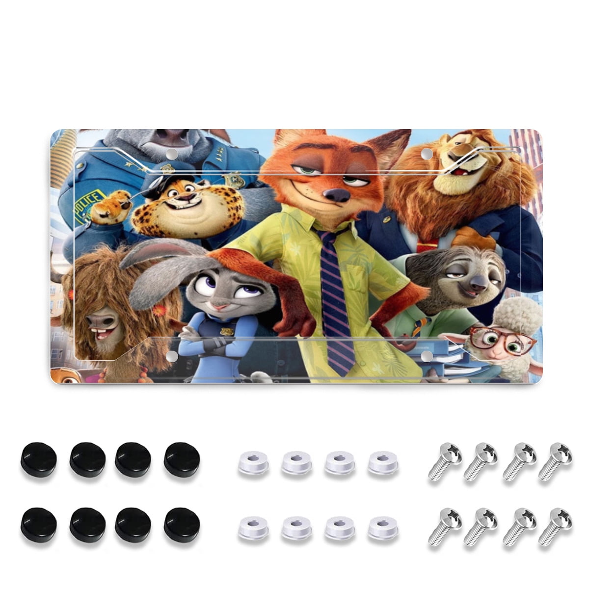 Zootopia License Plate Frame Set - 4-hole License Plate Frame + License ...