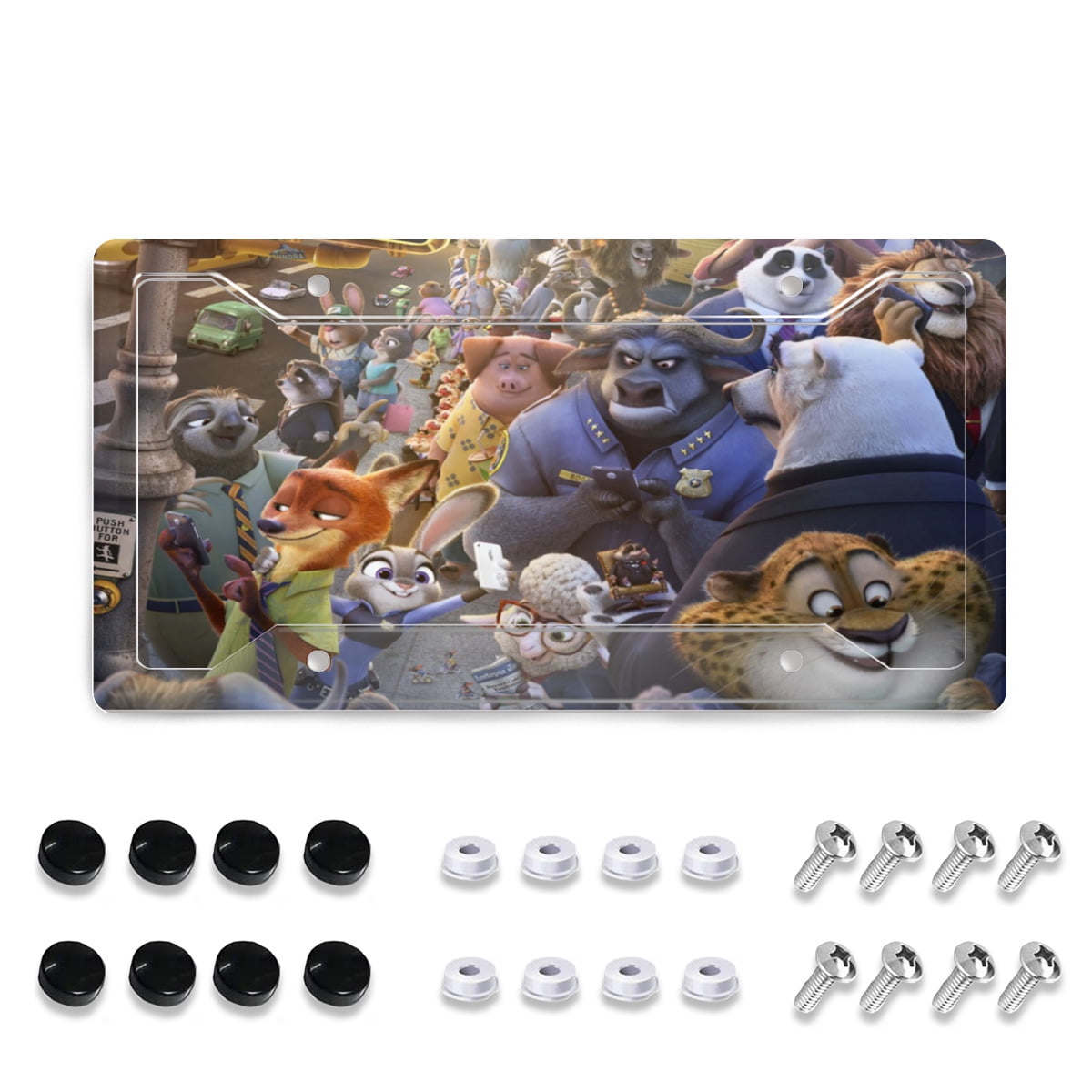 Zootopia License Plate Frame Set - 4-hole License Plate Frame + License ...
