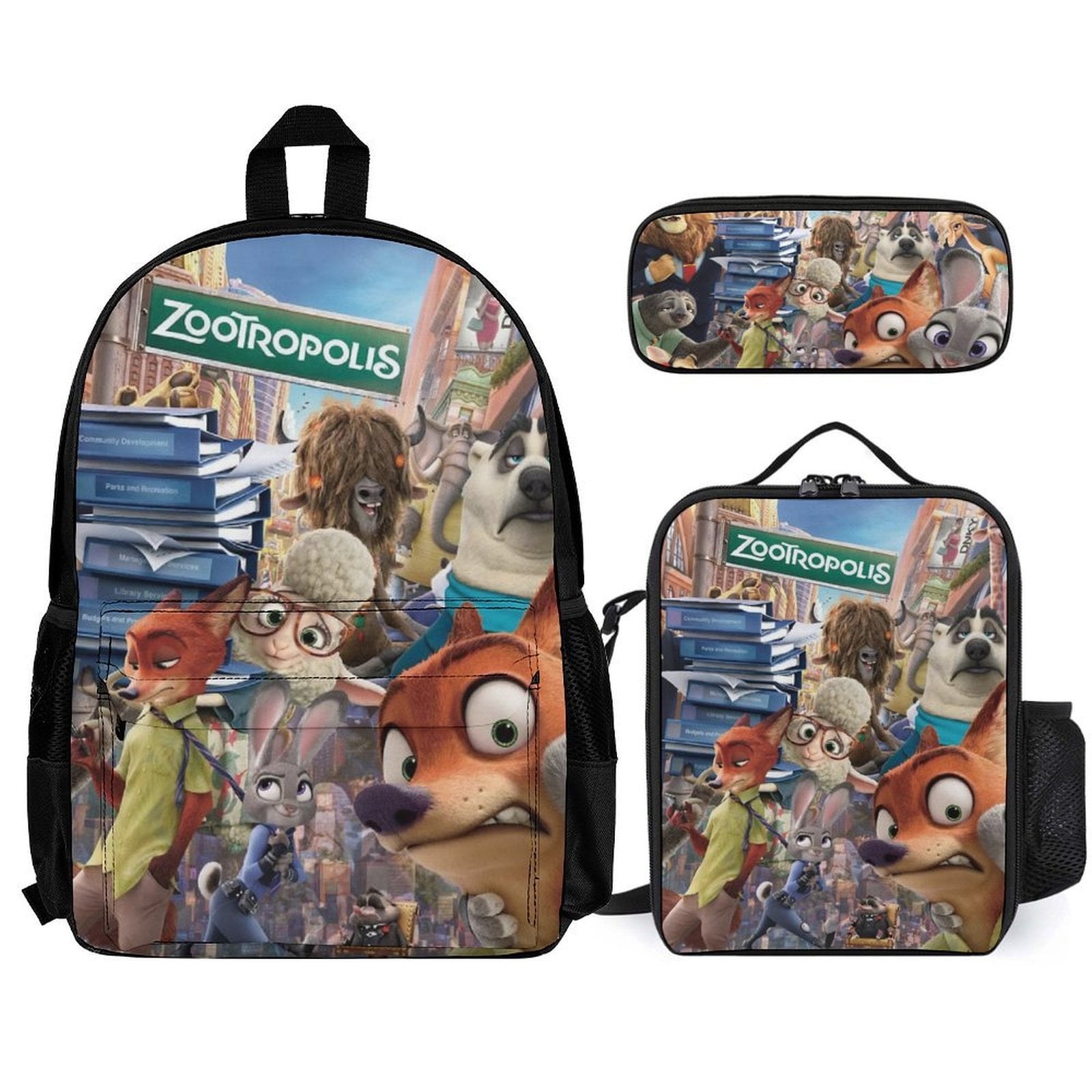 Zootopia Movie Backpack With Lunch Bag Pencil Case Pen Bag Satchel ...