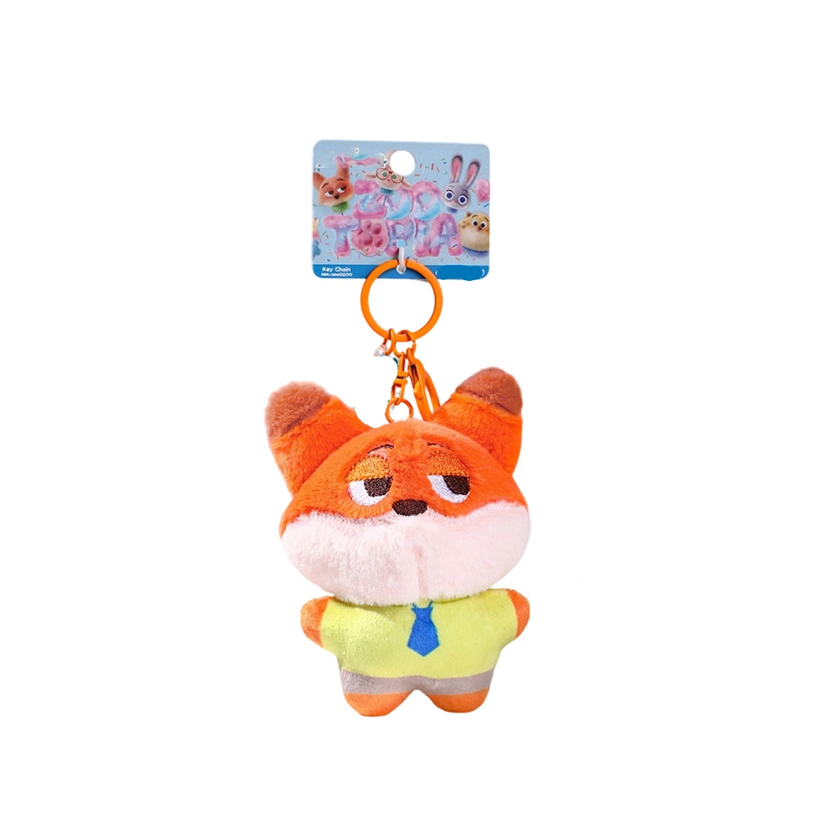 Zootopia Nick Wilde Plush Squeaking Doll Keychain, Cute Bag Pendant For ...
