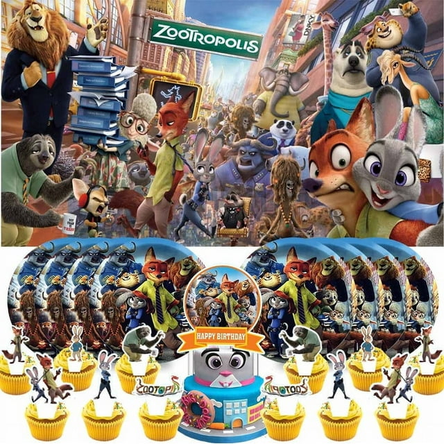 Zootopia Party Supplies Birthday Decorations Plates Banner Kids Cake ...