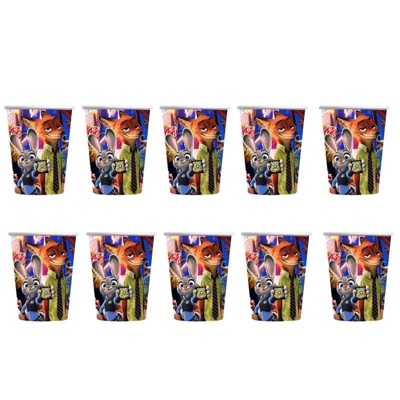 Zootopia Party Supplies Cups Birthday Tableware Disposable Paper ...