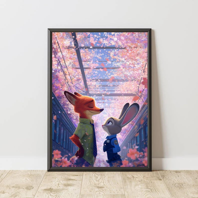 Zootopia Poster | Judy Hopps & Nick Wilde Wall Art 16x24 UNFRAMED ...