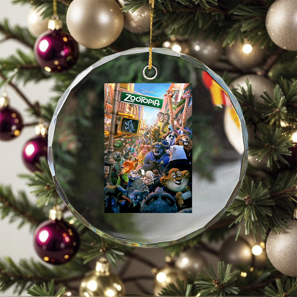Zootopia Poster Ornament, Room Decoration, Crystal Glass Ornament ...