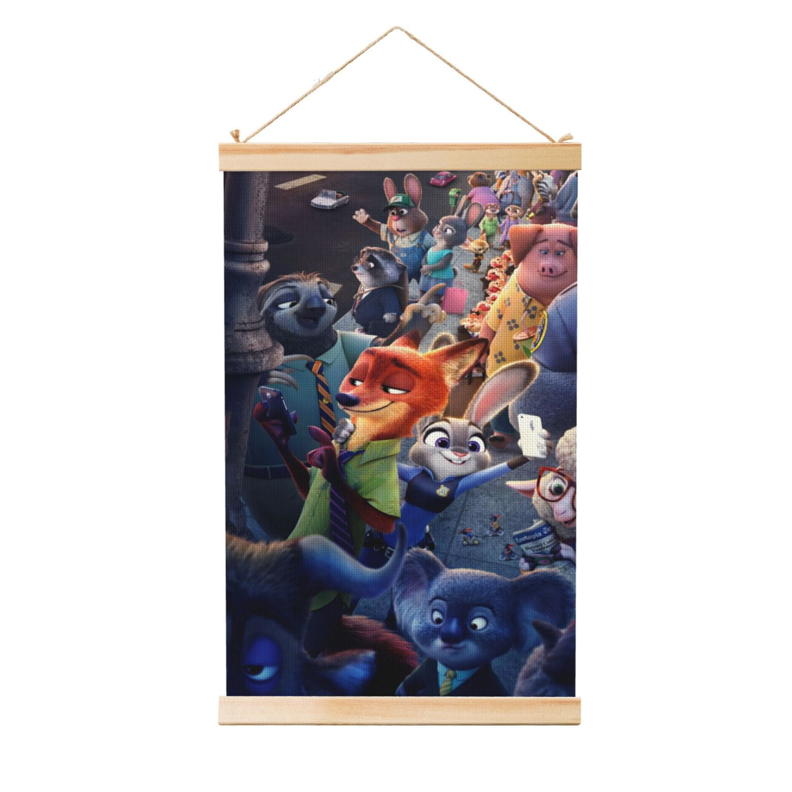Zootopia Posters Wall Hanging Wooden Shaft Poster Wall Art Aesthetic ...