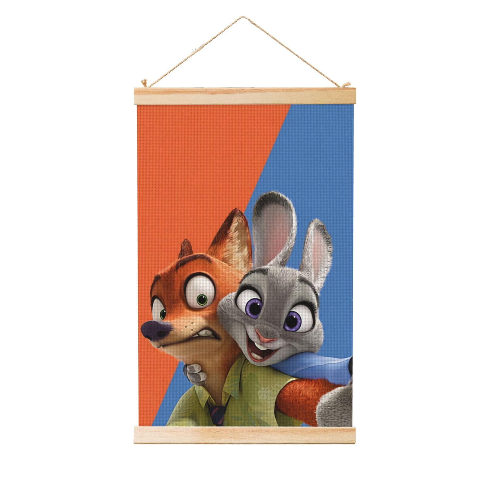 Zootopia Posters Wall Hanging Wooden Shaft Poster Wall Art Aesthetic ...