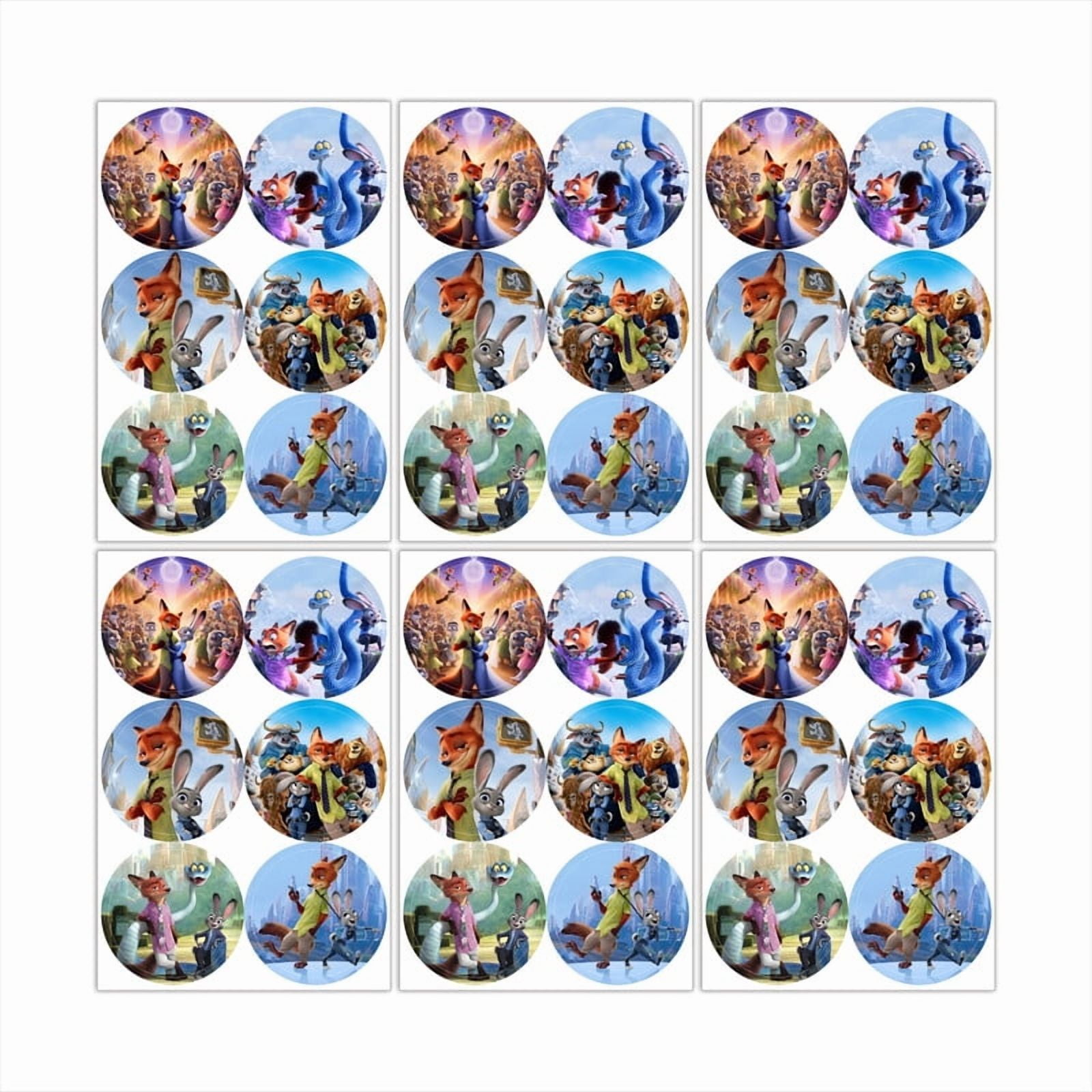 Zootopia Stickers Labels Birthday Party Favors Thank You Themed Round ...