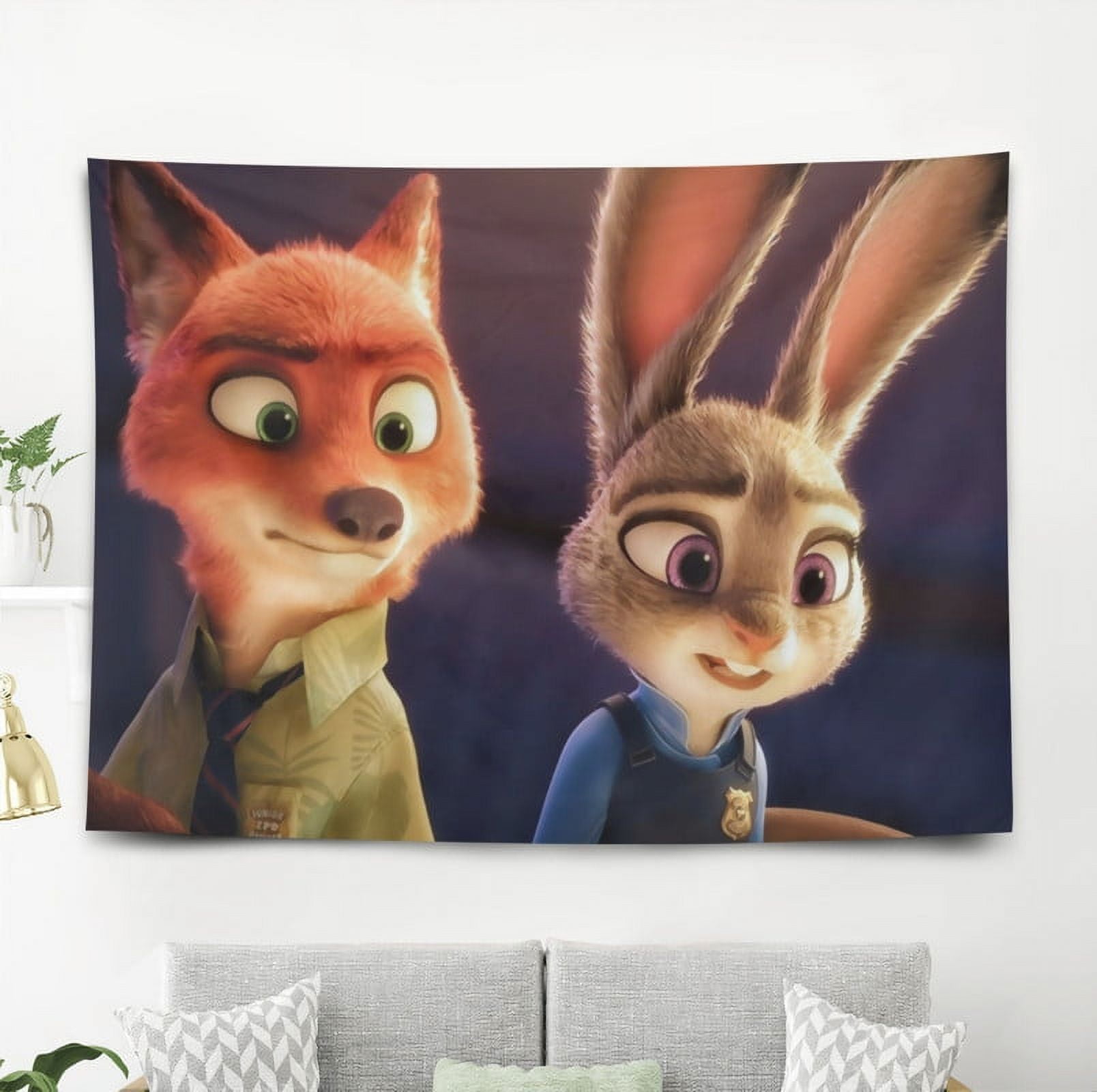 Zootopia Tapestry Gift Wall Hanging Backdrop For Any Room Bedroom Girls ...