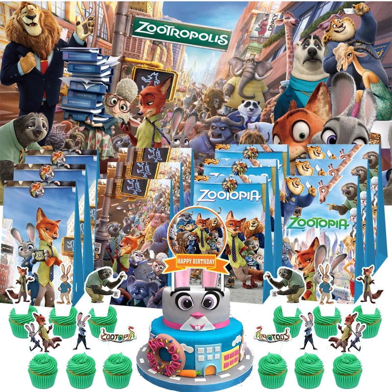 Zootopia Treat Bags Candy Decorations Party Favor Supplies Birthday ...