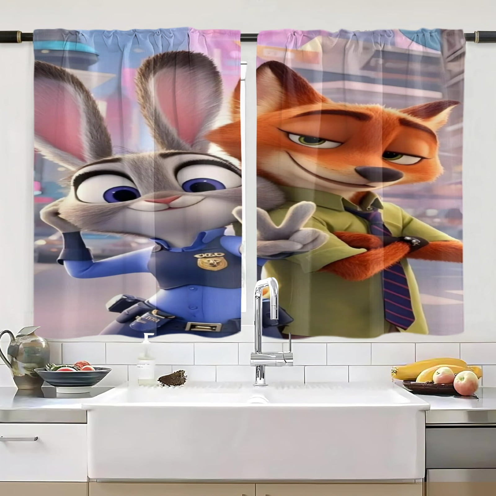 Zootopia+ Window Curtain - 2 Panels(28"x40") - Walmart.com