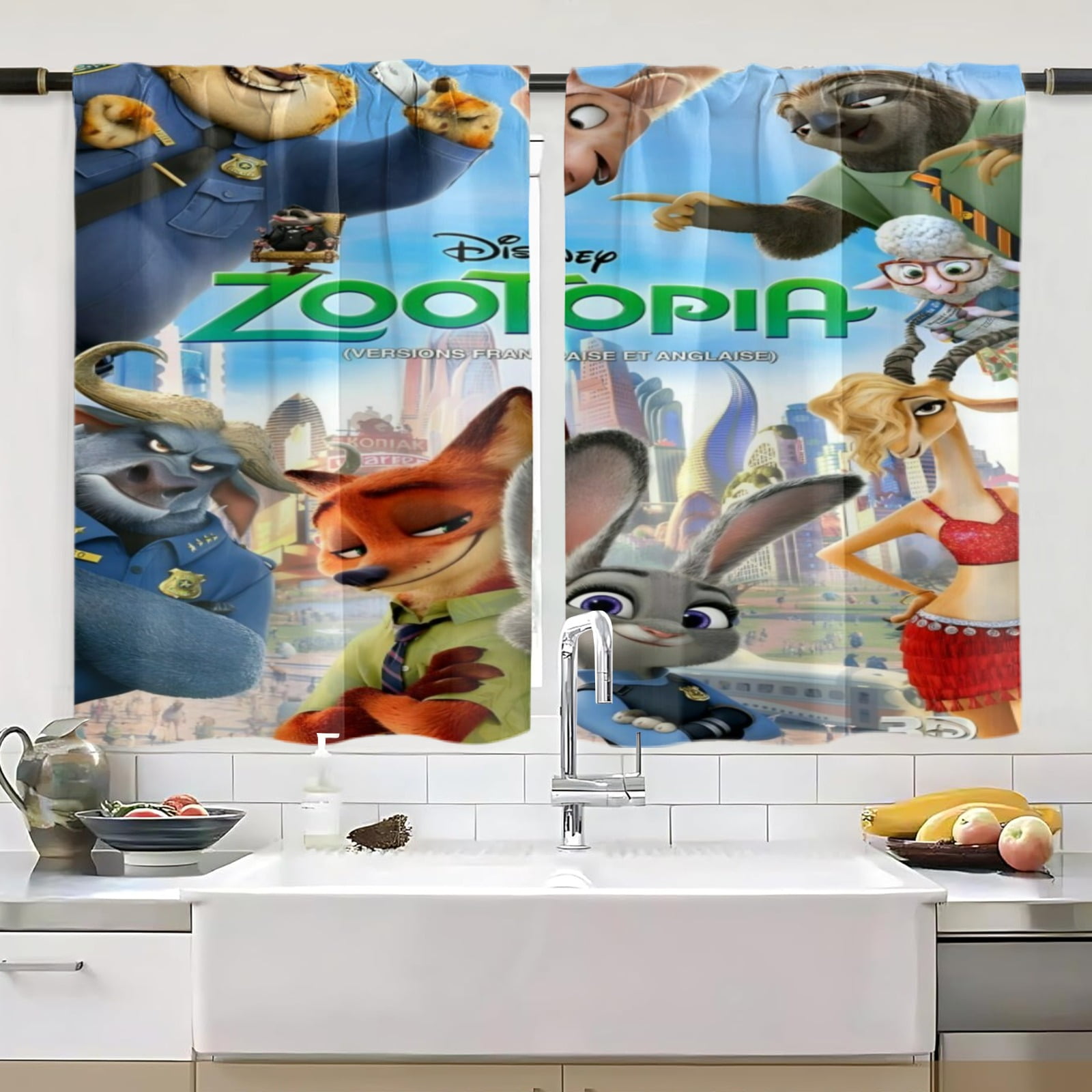 Zootopia Window Curtain - 2 Panels(28"x40") - Walmart.com