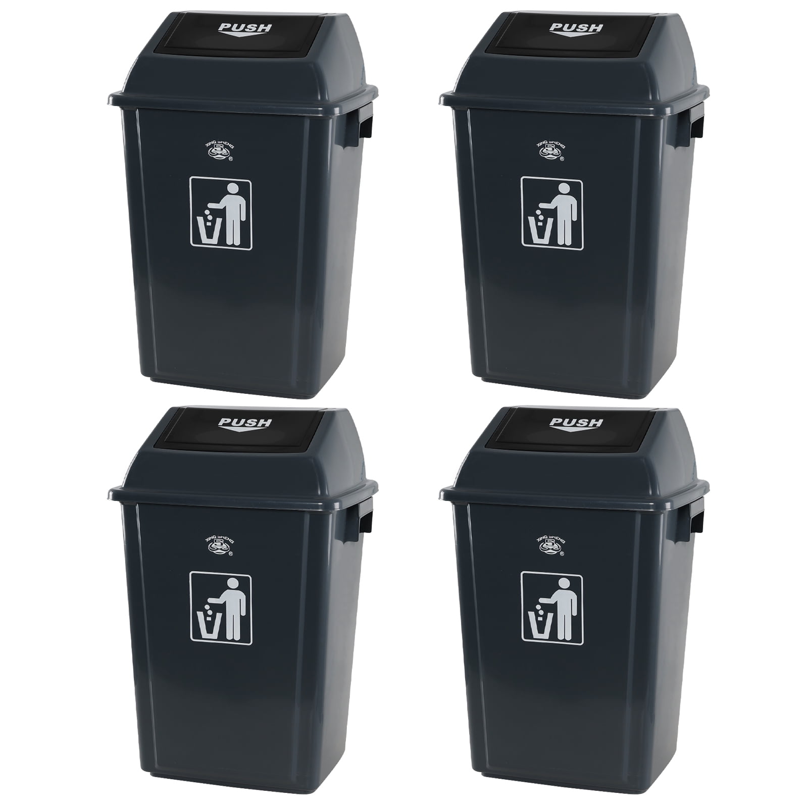 Zopnny 18 Gallon Large Garbage Can, Plastic Swing Top Trash Can for ...