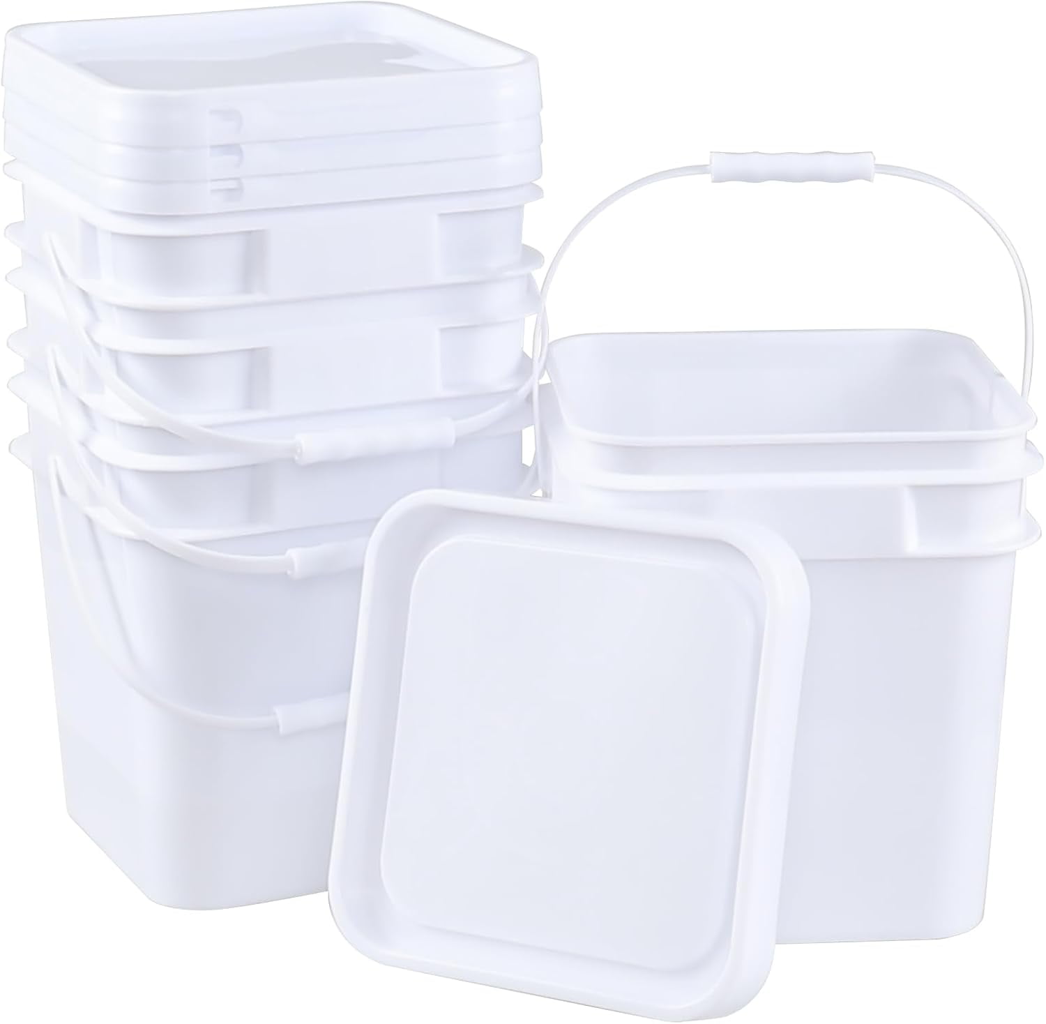 Zopnny 3 Gallon Square Food Grade Bucket Pail with Lid, Multifunctional ...