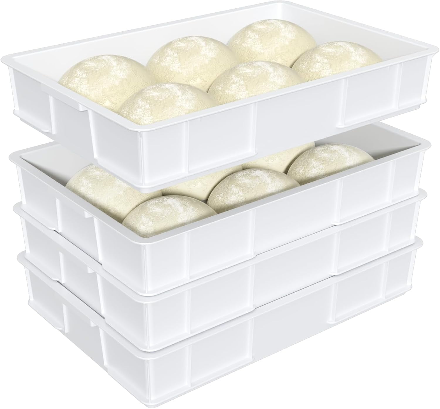 Zopnny 4 Packs Plastic Stackable Pizza Dough Proofing Box, Pizza Dough ...