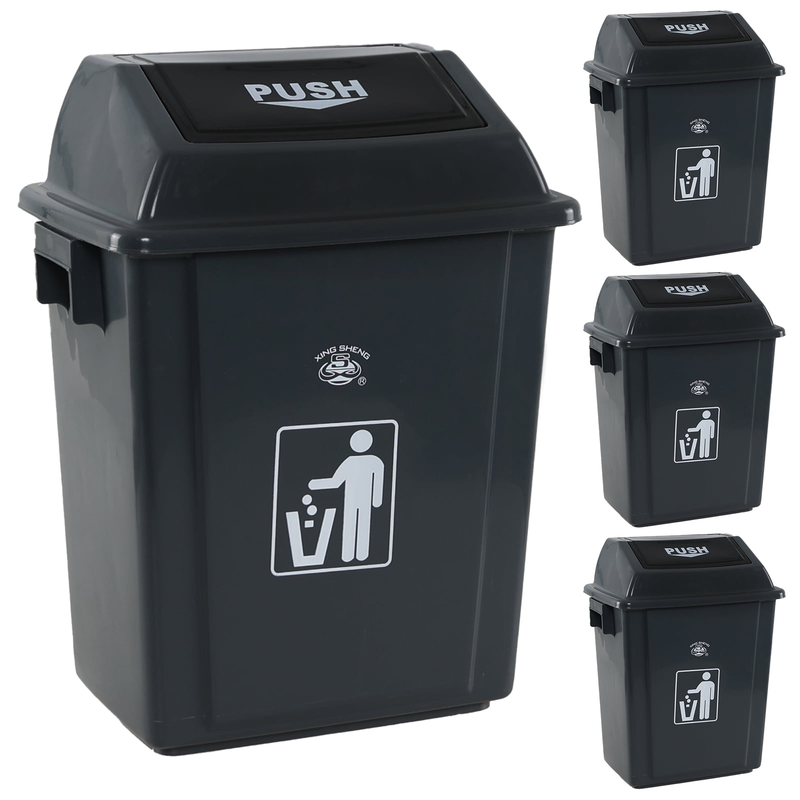 Zopnny 6 Gallon Trash Can with Swing Lid, Plastic Garbage Can with Lid ...