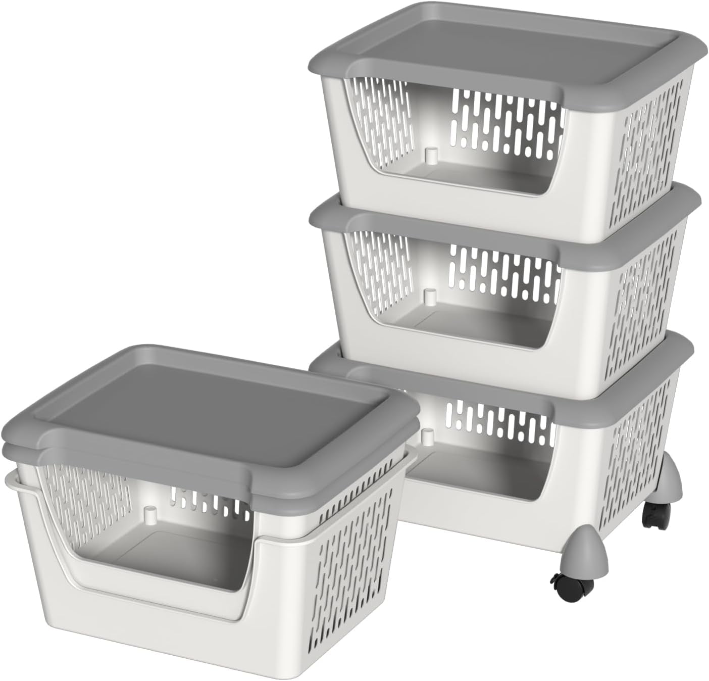 Zopnny Stacking Storage Baske Rack for Kitchen Fruit Vegetable Baskets ...