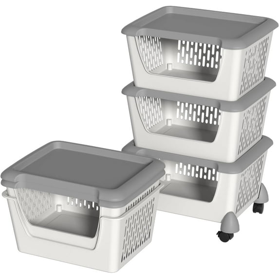 Zopnny Stacking Storage Baske Rack for Kitchen Fruit Vegetable Baskets ...