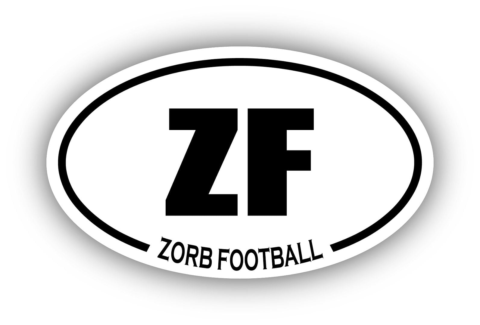 Zorb Football ZF Oval Bumper Sticker 3M Vinyl Decal 3 in x 5 in ...
