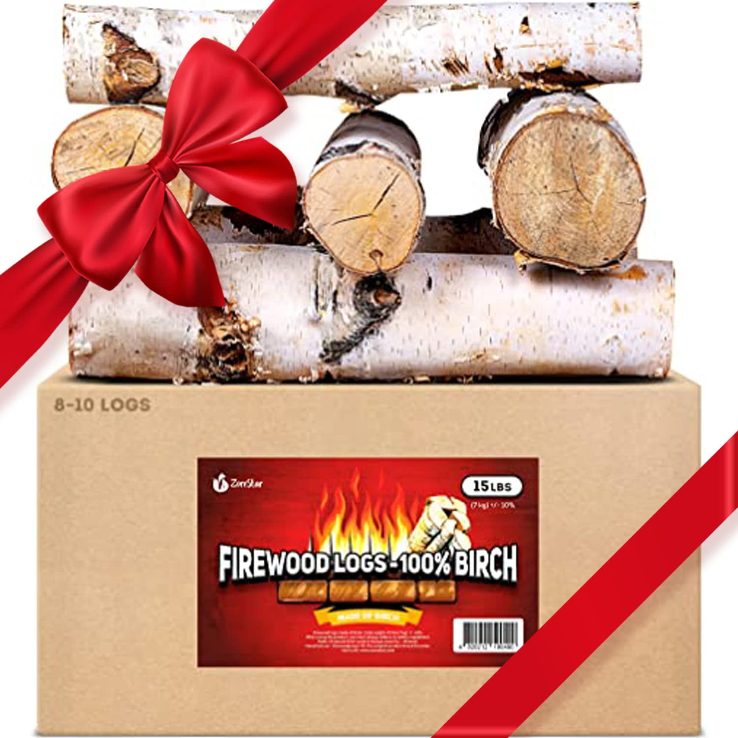 Zorestar Natural Birchwood Firewood for Fireside & Campfires, 15-20 lbs ...