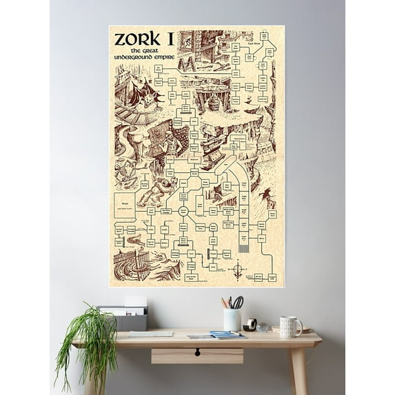 Zork Map Poster Wall Art, Modern Wall Decor For Living Room Bedroom ...