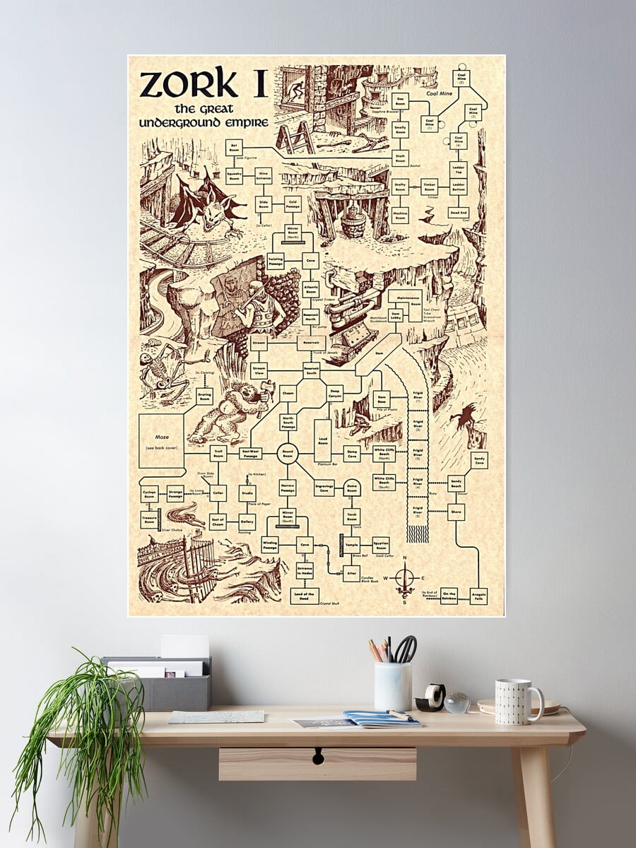Zork Map Poster Wall Art, Modern Wall Decor For Living Room Bedroom ...