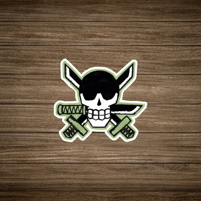Zoro Pirate Hunter Skull Sticker - One Piece Anime Decal Graphic Swords ...