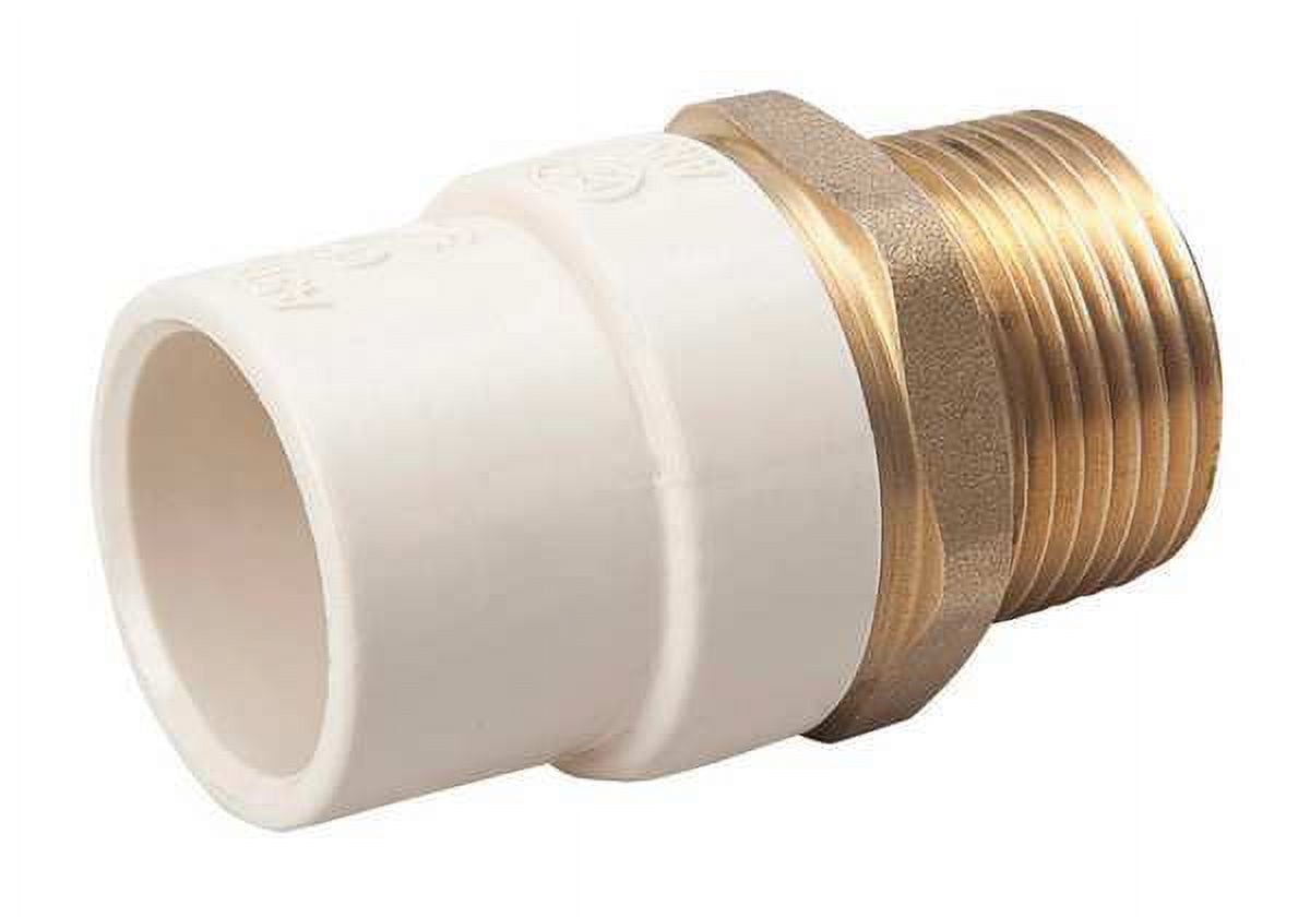 ZoroSelect CPVC CPVC to Brass Adapter, 3/4" Pipe Size, Socket CTS x ...