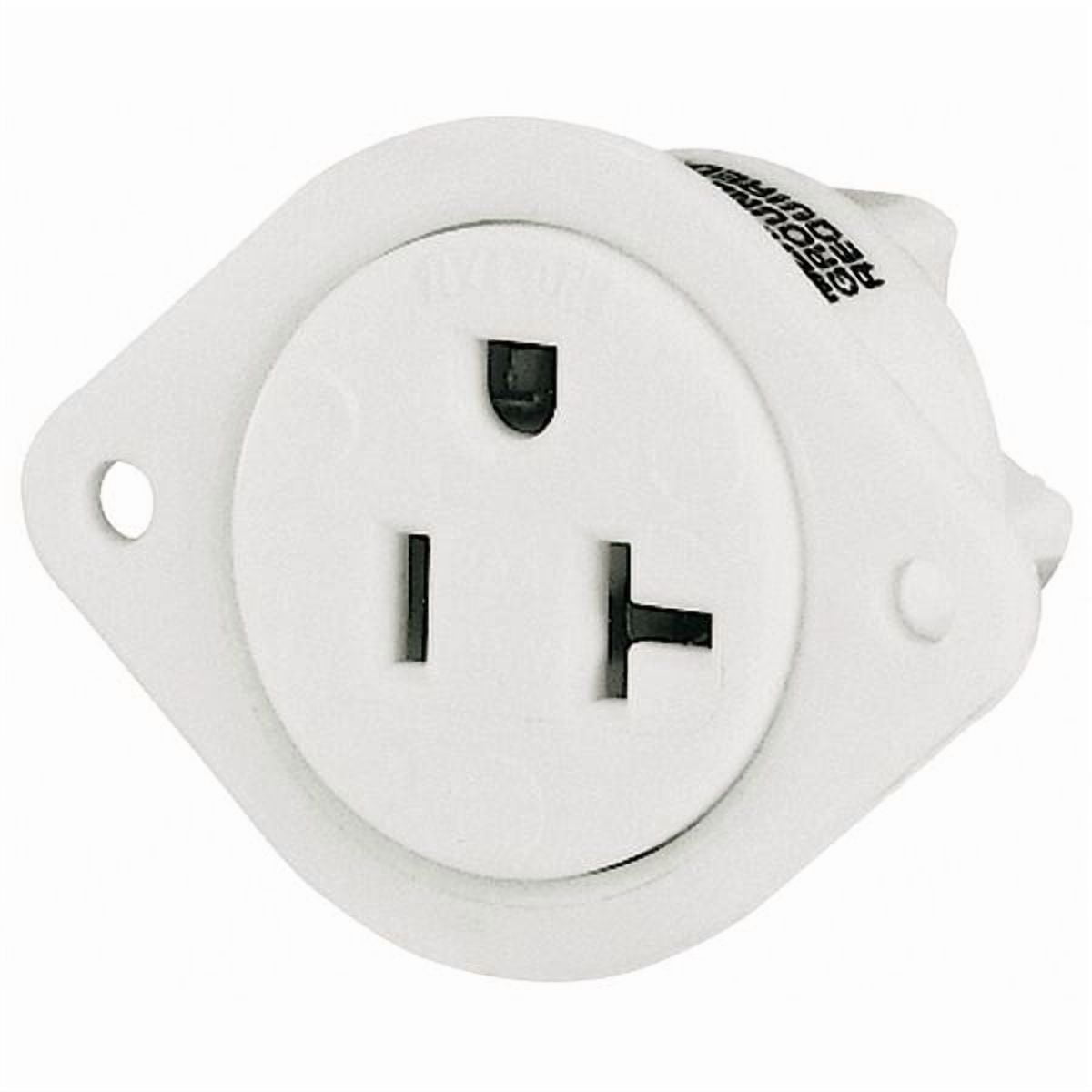 Bryant Flanged Receptacle,White,20A,3 Wires 5379 - Walmart.com