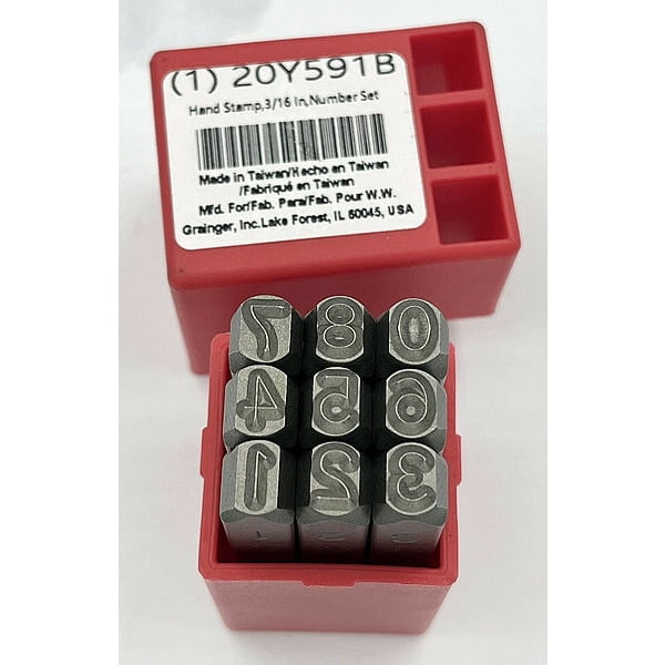 ZoroSelect Hand Stamp, 3/16 In, Number Set - Walmart.com