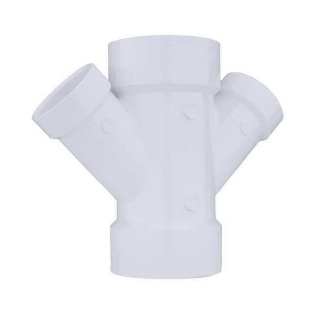 ZoroSelect PVC Double Reducing Wye, Hub, 3 in x 3 in x 2 in x 2 in Pipe ...