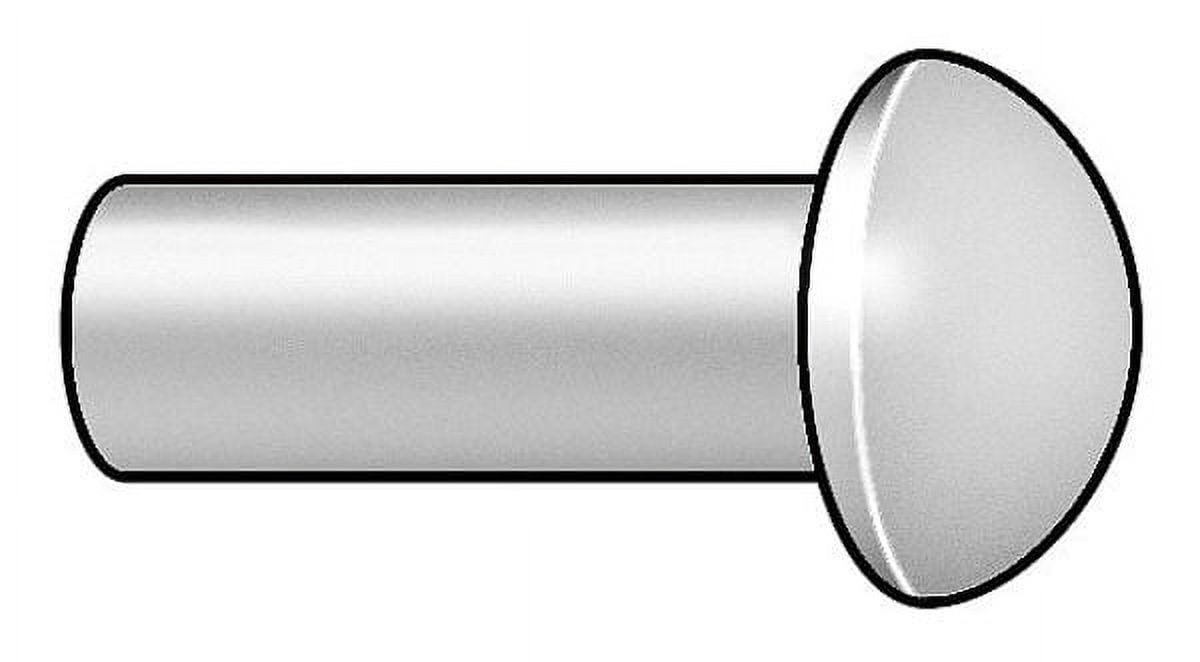 ZoroSelect Solid Rivet, Round Head, 0.375 in Dia., 0.625 in L, Steel ...