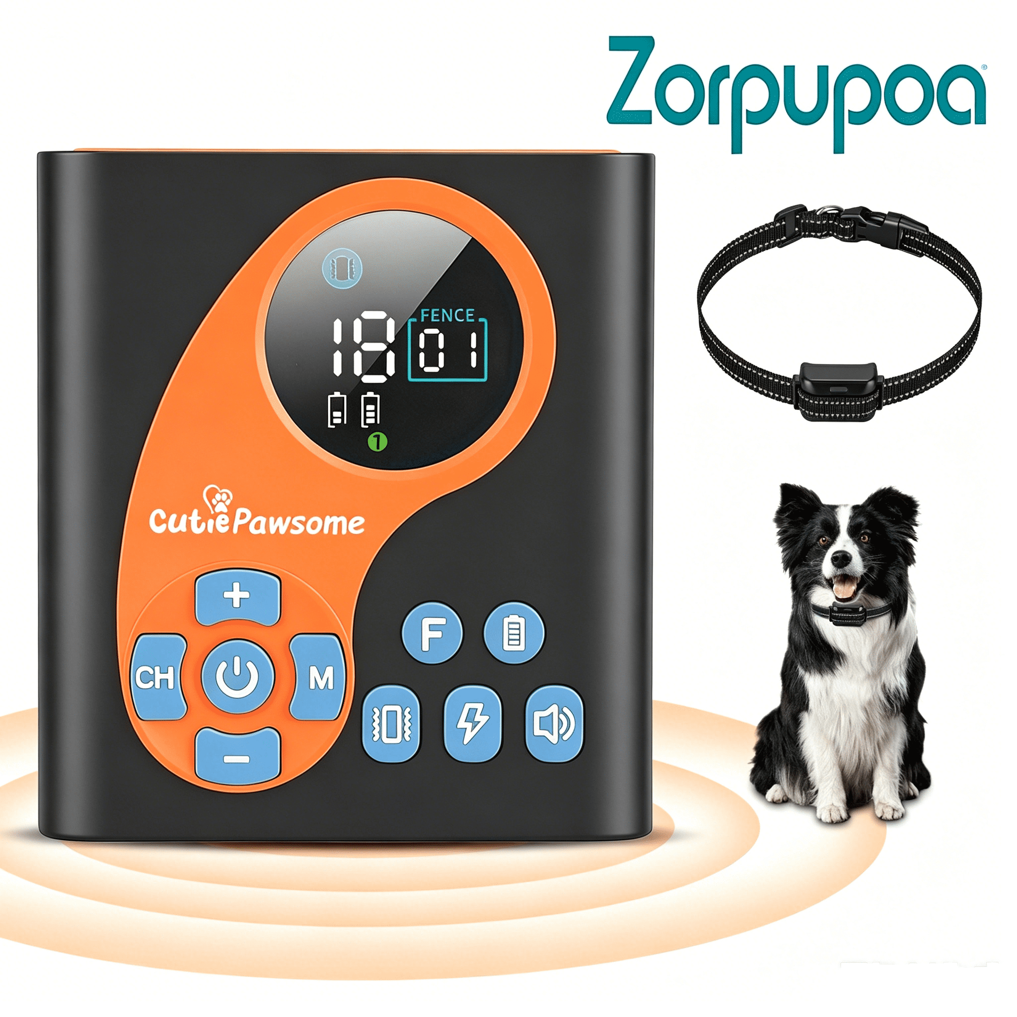 Zorpupoa 2-in-1 Wireless Dog Fence Training Collar, IP68 Waterproof ...