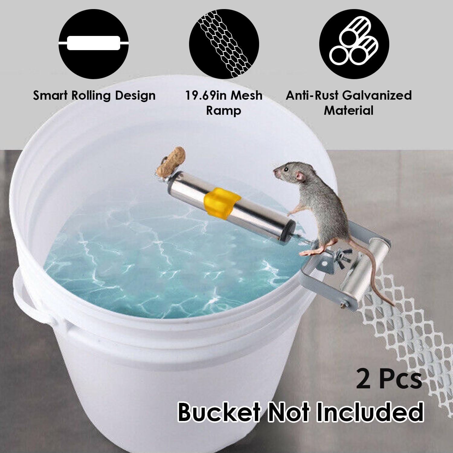 Zorpupoa 2Pcs Mice Rat Mouse Killer, Reusable Rat Trap Bucket Spinner ...