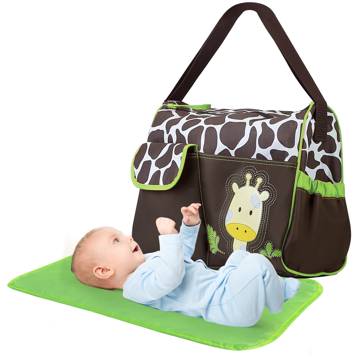 Zorpupoa Kids Nappy Diaper Bag, Adjustable Strap, Mummy Tote, Wipeable ...