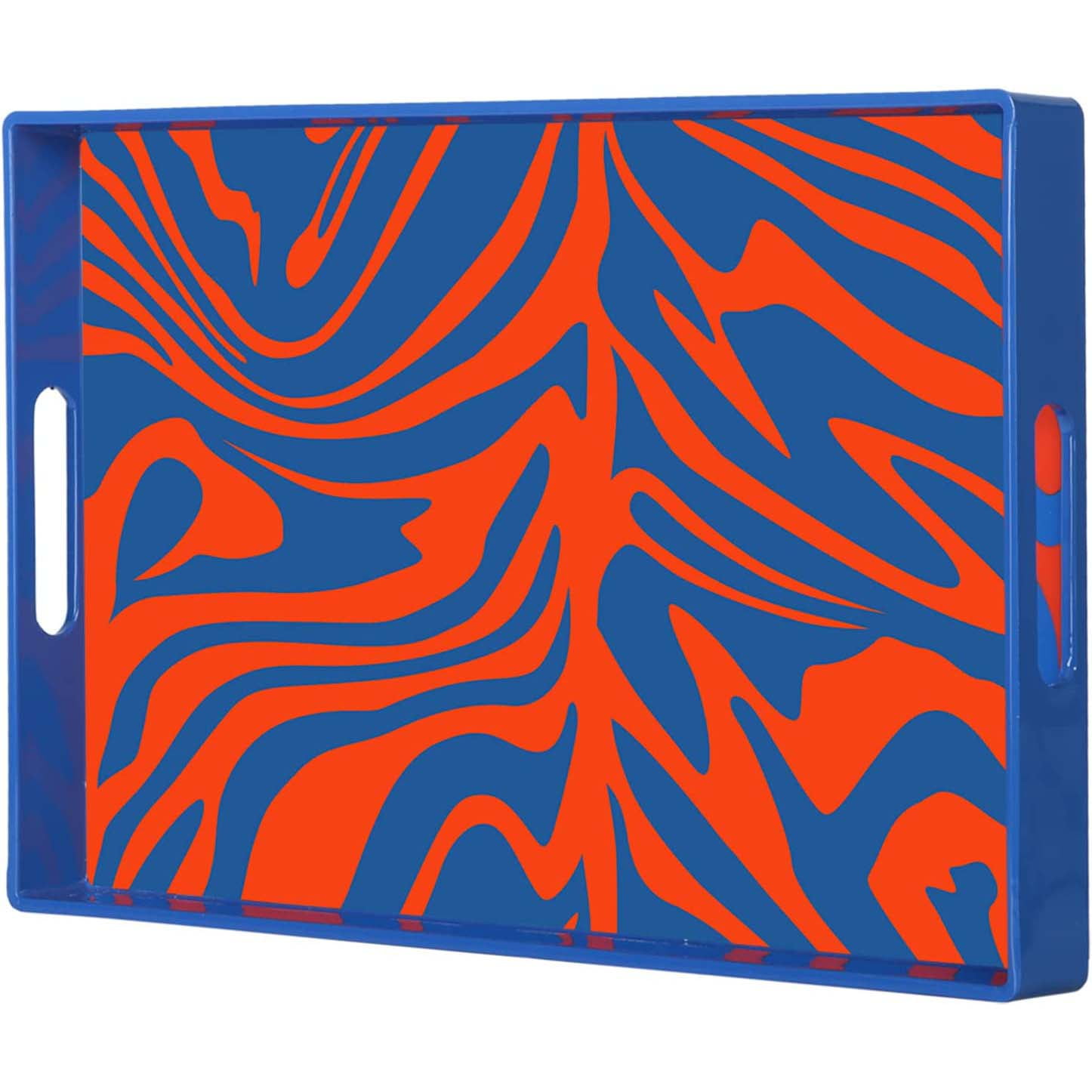 Zosenley Decorative Tray, Rectangular Plastic Tray with Handles, Modern ...