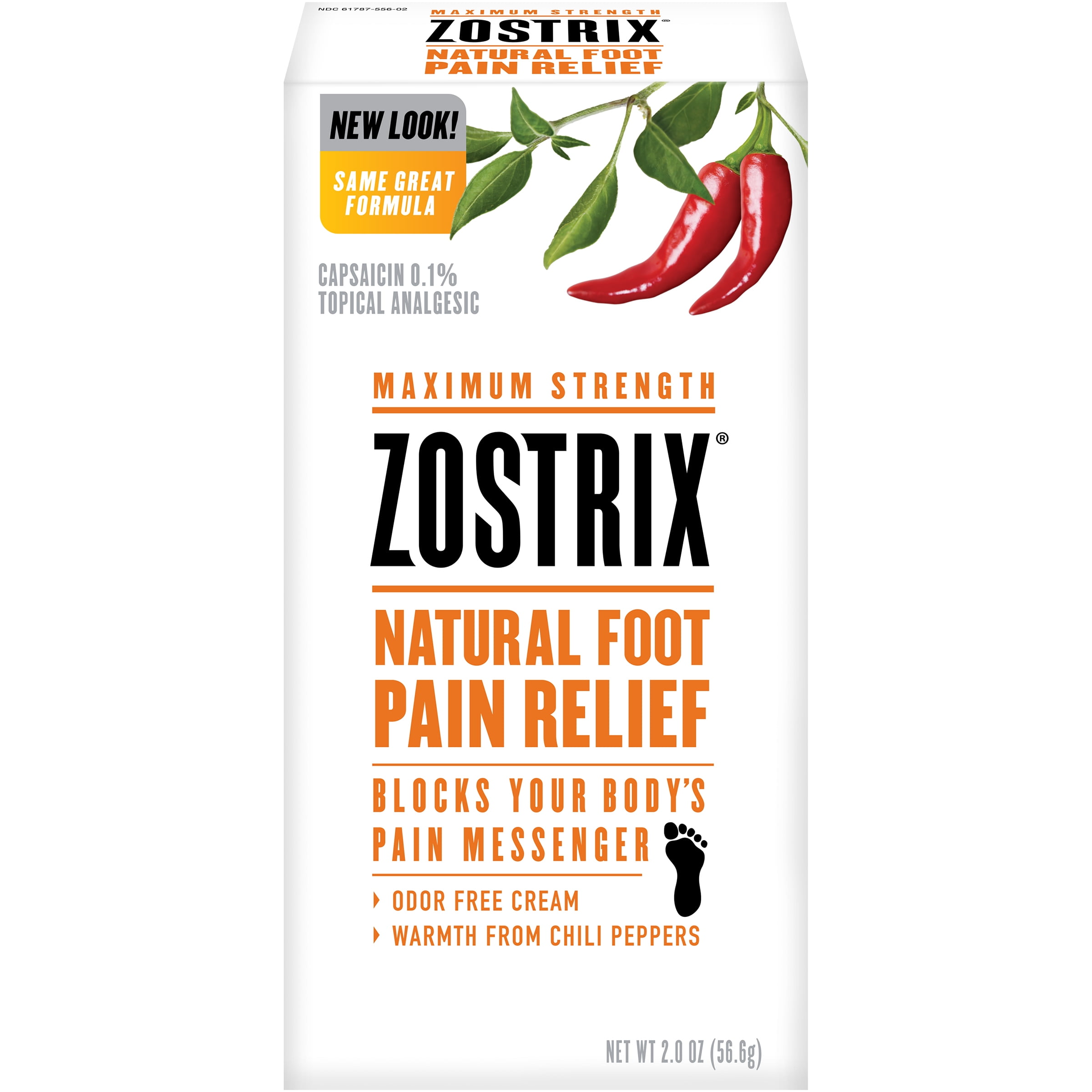 Zostrix Maximum Strength Foot Pain Relief Cream 2.0 oz. Box - Walmart.com